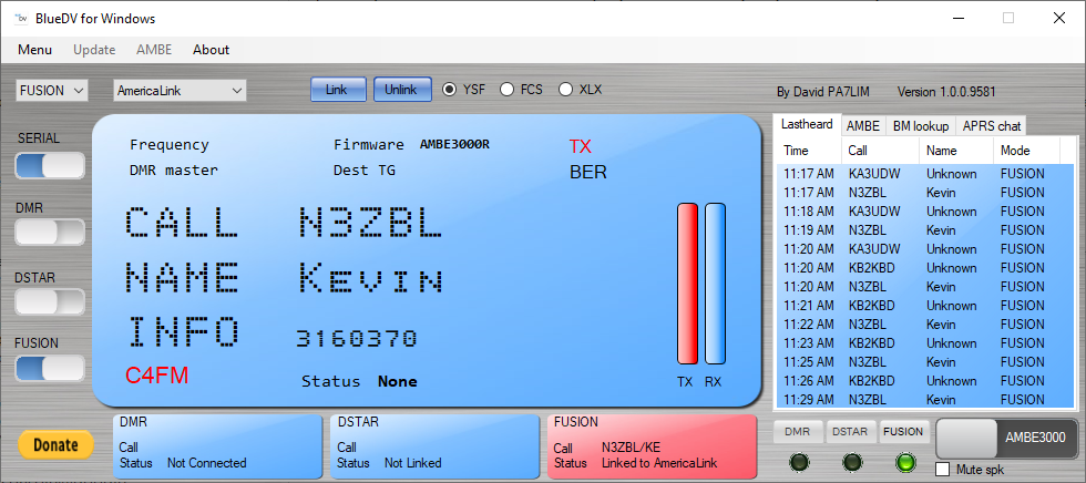 Blue DV for Windows | AmComm DMR/C4FM Network